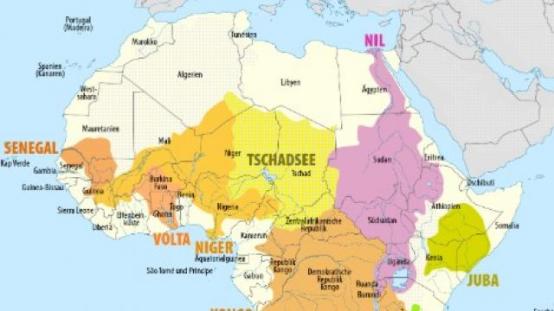 Physische Karte Von Afrika Tschadsee Subsahara Afrika Steht Vor Allem